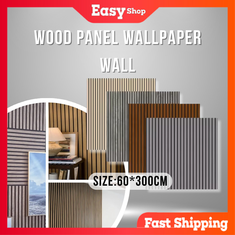 LINK [60*300CM] Wood Wall Panel Covering | Dinding Ruang Tamu ...
