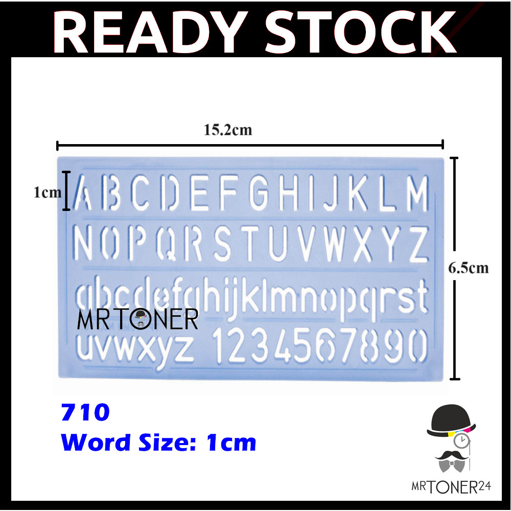 ABC Template Stencil Plate (1cm / 2cm/ 3cm/ 4cm) / Alphabet Stencil ...