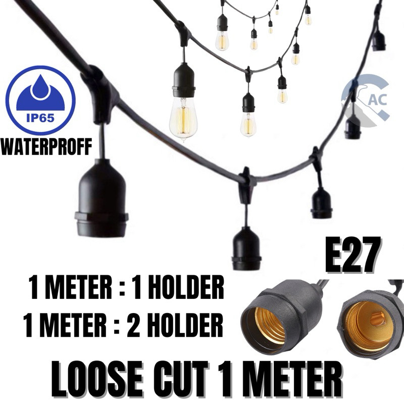 [LOOSE CUT] LED String Light Outdoor Lamp Holder e27 Holder hanging ...