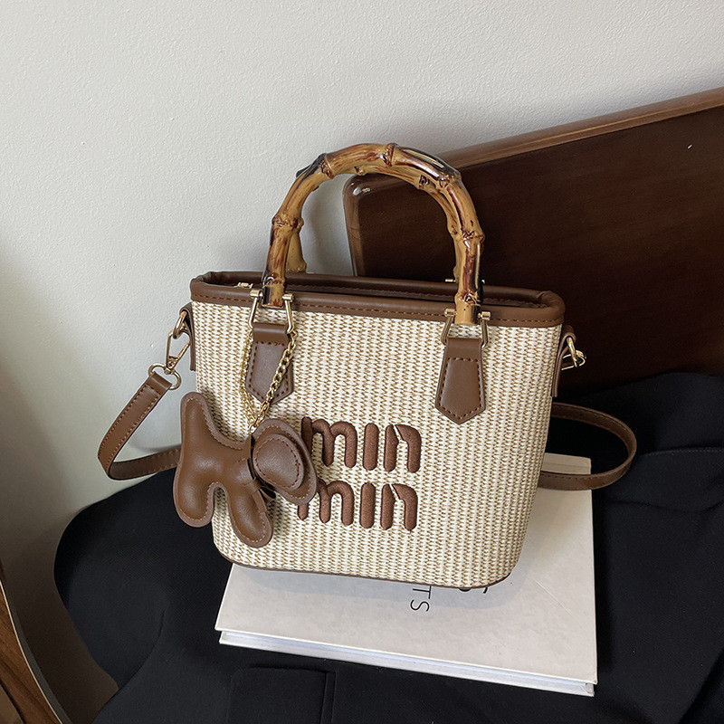 Female Bag 2025 Fashion Contrast Color Vegetable Basket Bag Portable ...