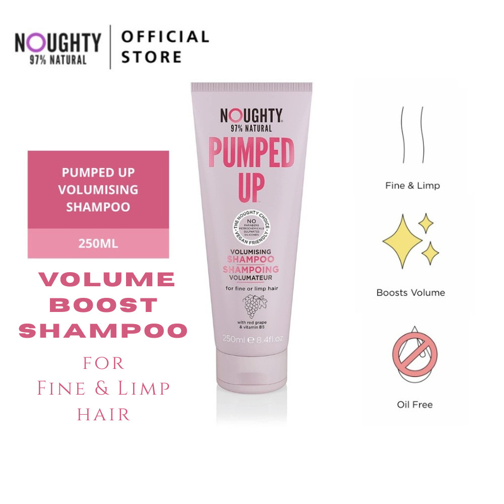 Noughty Pumped Up Volumising Shampoo 250ml- For Limp, Fine Hair | Volume Boost | Fuller, Thicker ...
