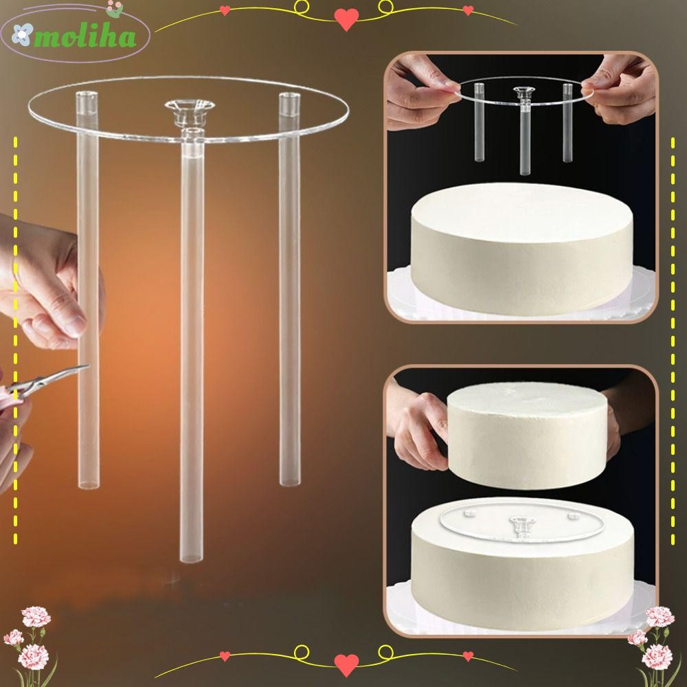 MOLIHA Multi-layer Cake Stand, Transparent Plastic Cake Tier Support ...