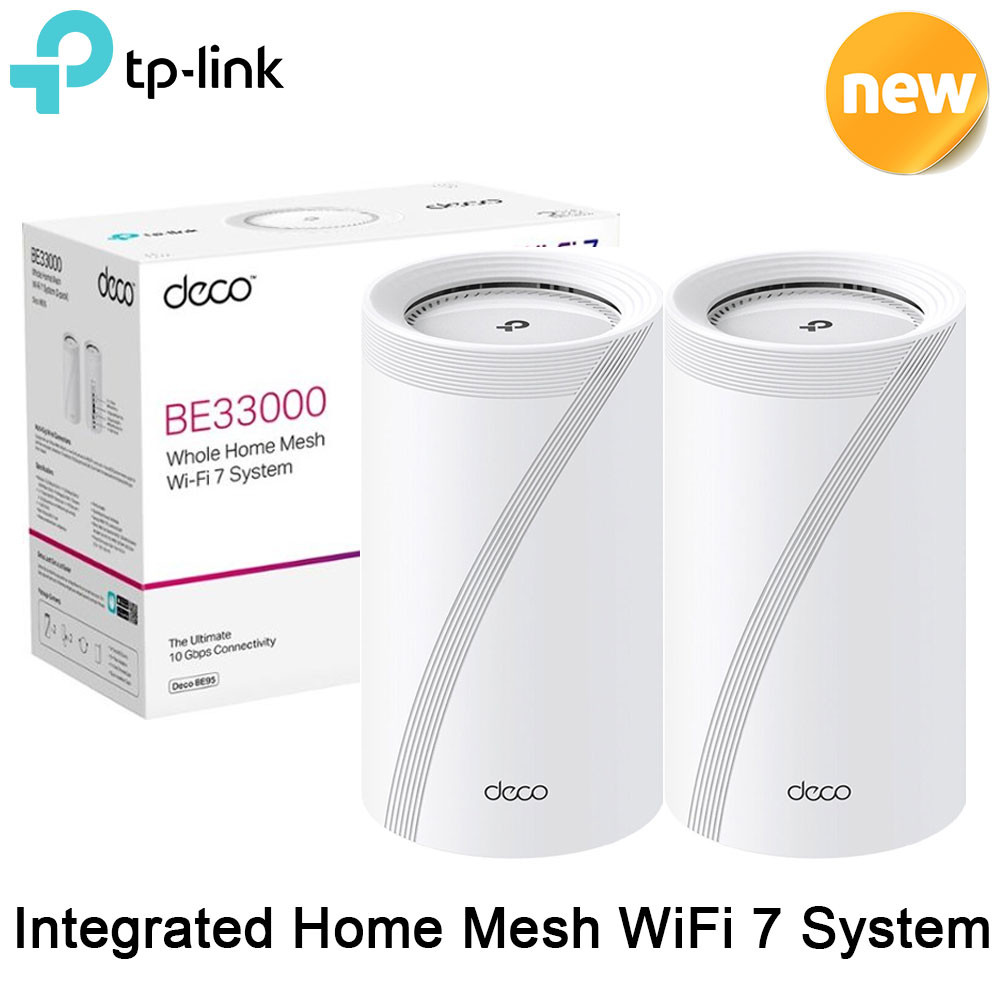 TP-Link Deco BE95(2-pack) Integrated Home Mesh WiFi 7 System Network ...