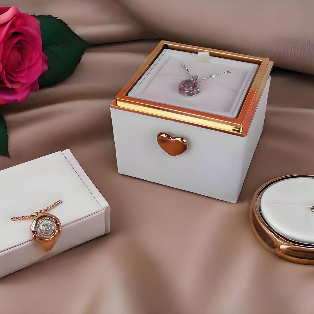 Rose Gift Box Automatic Ring Box Storage Box Box 5.25 Pop-up Surprise ...