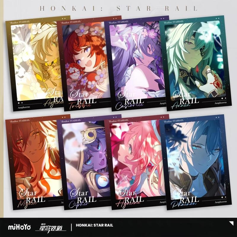 8Pcs/Set Honkai: Star Rail Anime Laser Card Tribios Castorice Mydei ...