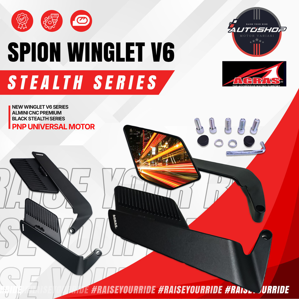 WINGLET V6 Stealth Series Invisible Mirror PNP Drat 14 12 FULL CNC ...
