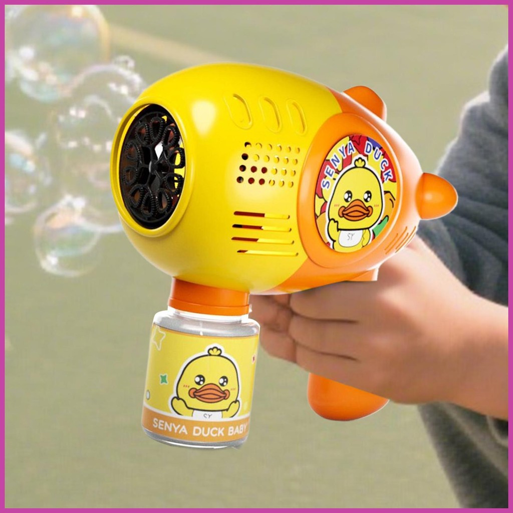 Bubble Blower Yellow Duck Bubble Blower Machine Interactive Preschool Activities Portable Beach ...