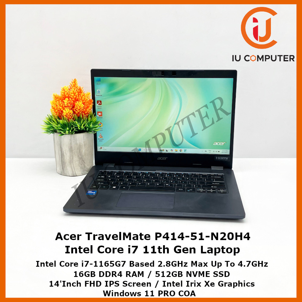ACER TRAVELMATE P414-51-N20H4 INTEL CORE I7-1165G7 16GB RAM 512GB NVME ...