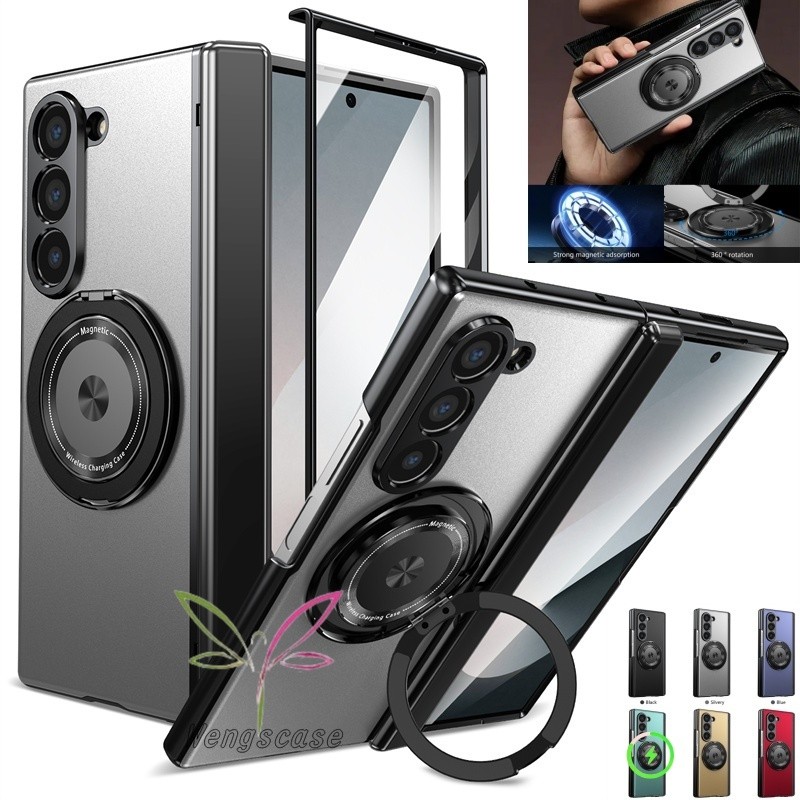 Magnetic Rotable Ring Stand Full Hinge Case Casing Samsung Galaxy Z ...