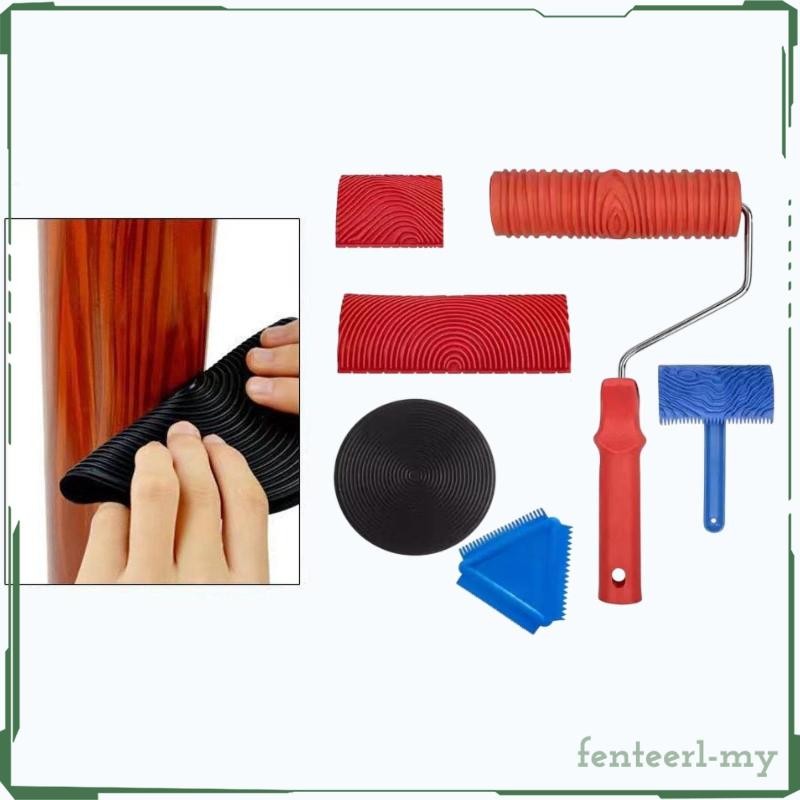 [Fenteer1efMY] 6Pcs Wood Graining Tool Set Empaistic Grain Pattern for ...