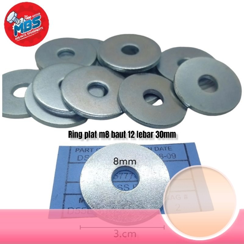 Original PLATE WIDTH RING M8 BOLT 12 WIDTH 3CM M8 × 30mm ORIGINAL THICK ...