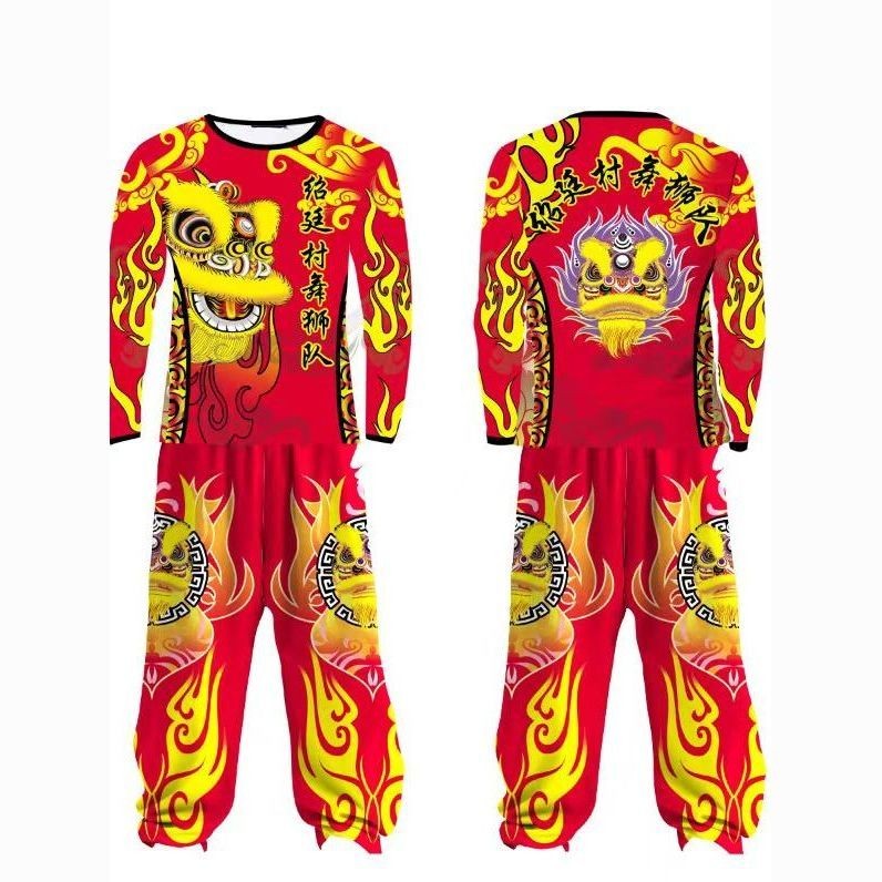 Lion Dance Clothes a Whole Set Long-Sleeved Team Uniform Customized ...