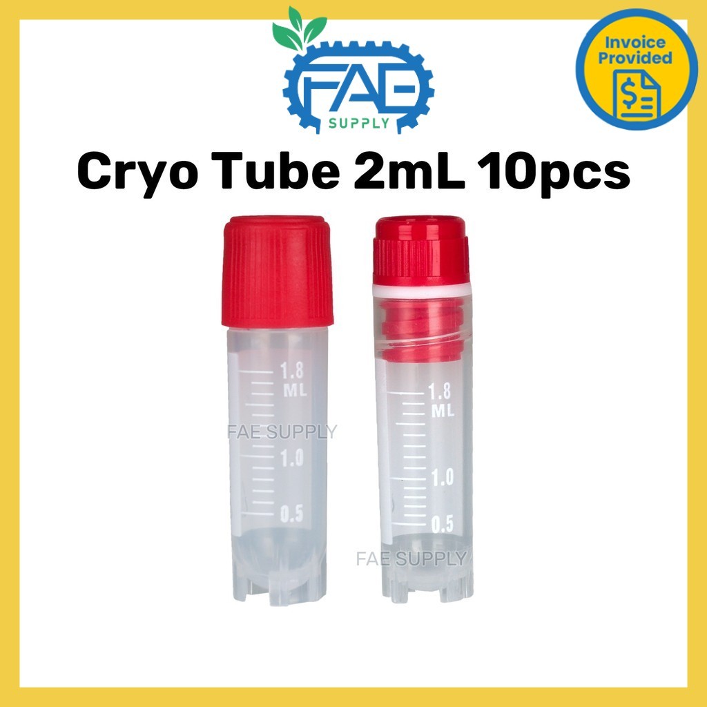 Cryogenic vial cyro tube 2ml cryovial tube screw cap sterile 10pcs for freezer storage lab use ...