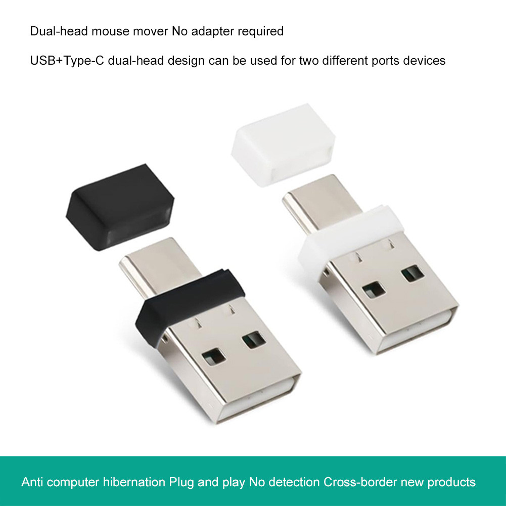 USB Type C 2 In 1 Undetectable Mouse Shaker Prevent Laptop Entering ...