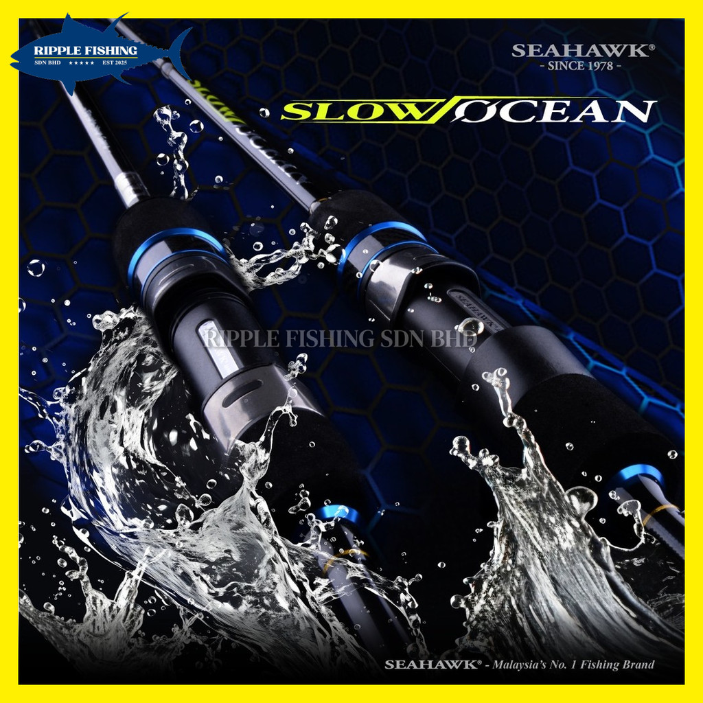 SEAHAWK SLOW OCEAN SPINNING/ BAITCASTING (BC) JIGGING FISHING ROD ...