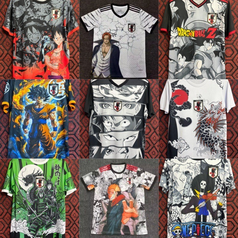 2425 Football Jersey Fan Anime Series Pirate Luffy Kakashi Goku Vegeta ...