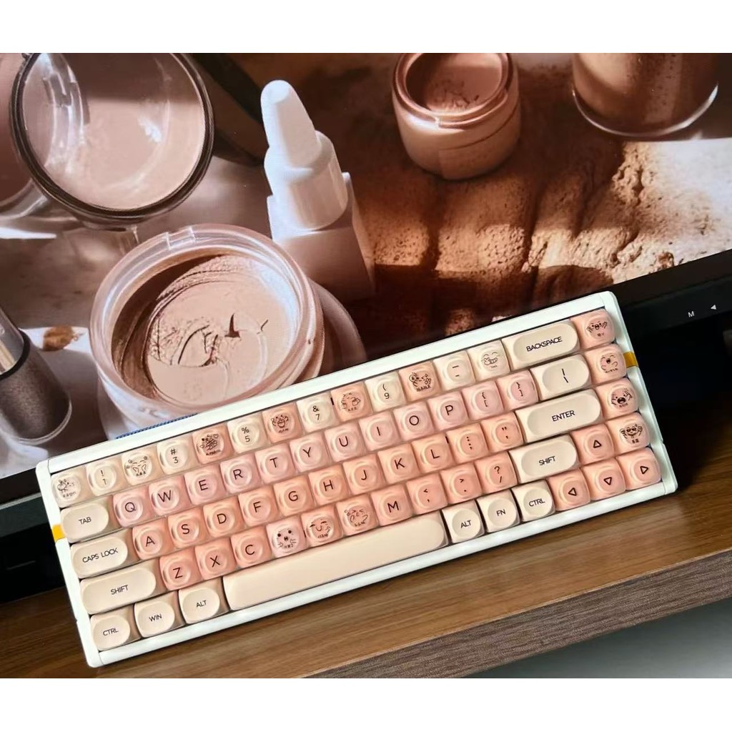 132 Keys Foundation Liquid Keycaps HOA Profile Keycap Semi-fog Jelly ...