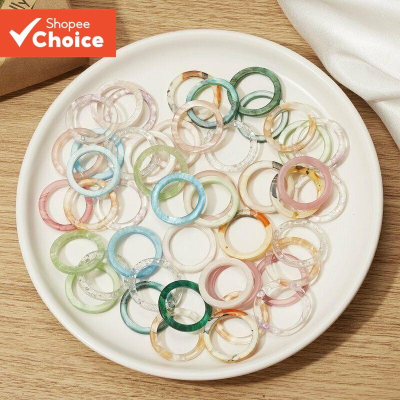 Wholesale 10pcs Set Colorful Rings Set Resin Acrylic Knuckle Ring Midi ...