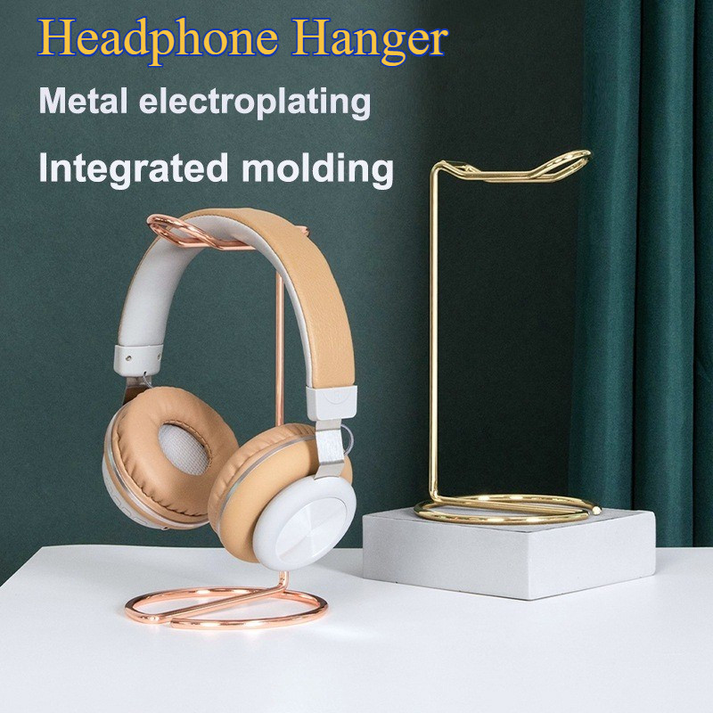HEADPHONE HEADSET HOLDER STAND Desktop Headphone Hanger Universal Metal ...