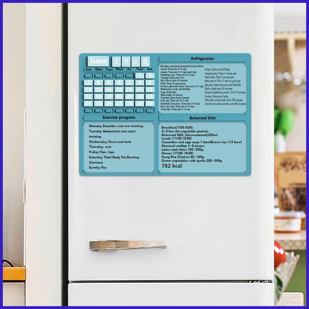 Magnetic Fridge Calendar Meal Planner for Kitchen Multipurpose Monthly ...