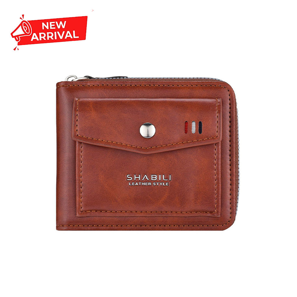 Beg Duit Lelaki Short Wallet With Front Coin Pocket Men PU Leather ...