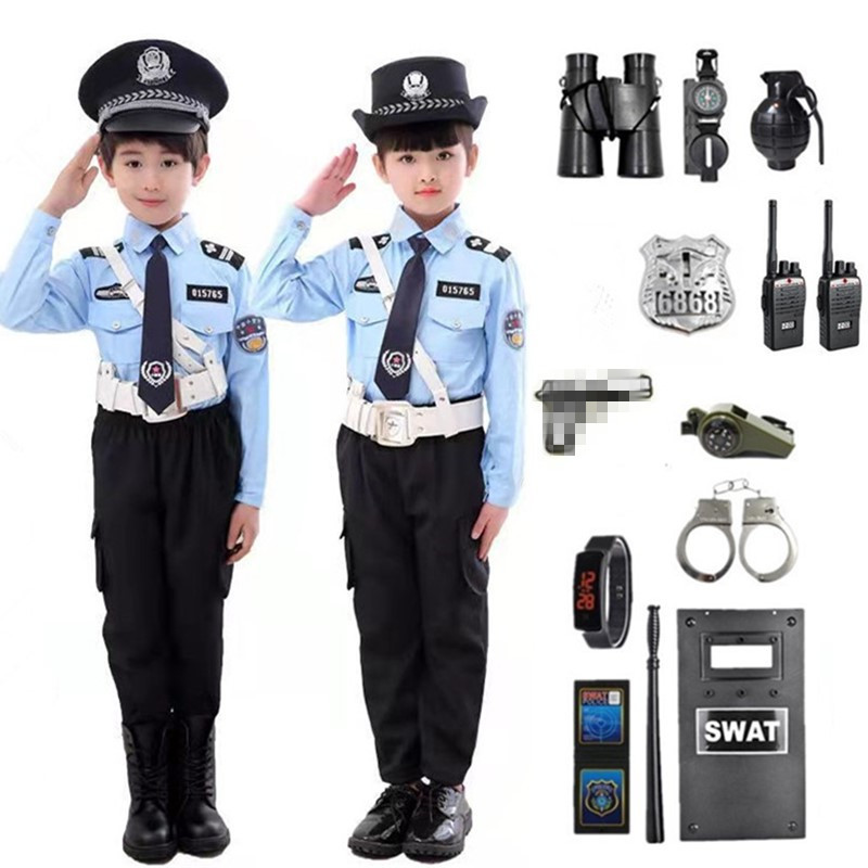 Pakaian Persembahan Kostum Polis Kanak-kanak Lelaki dan Perempuan ...