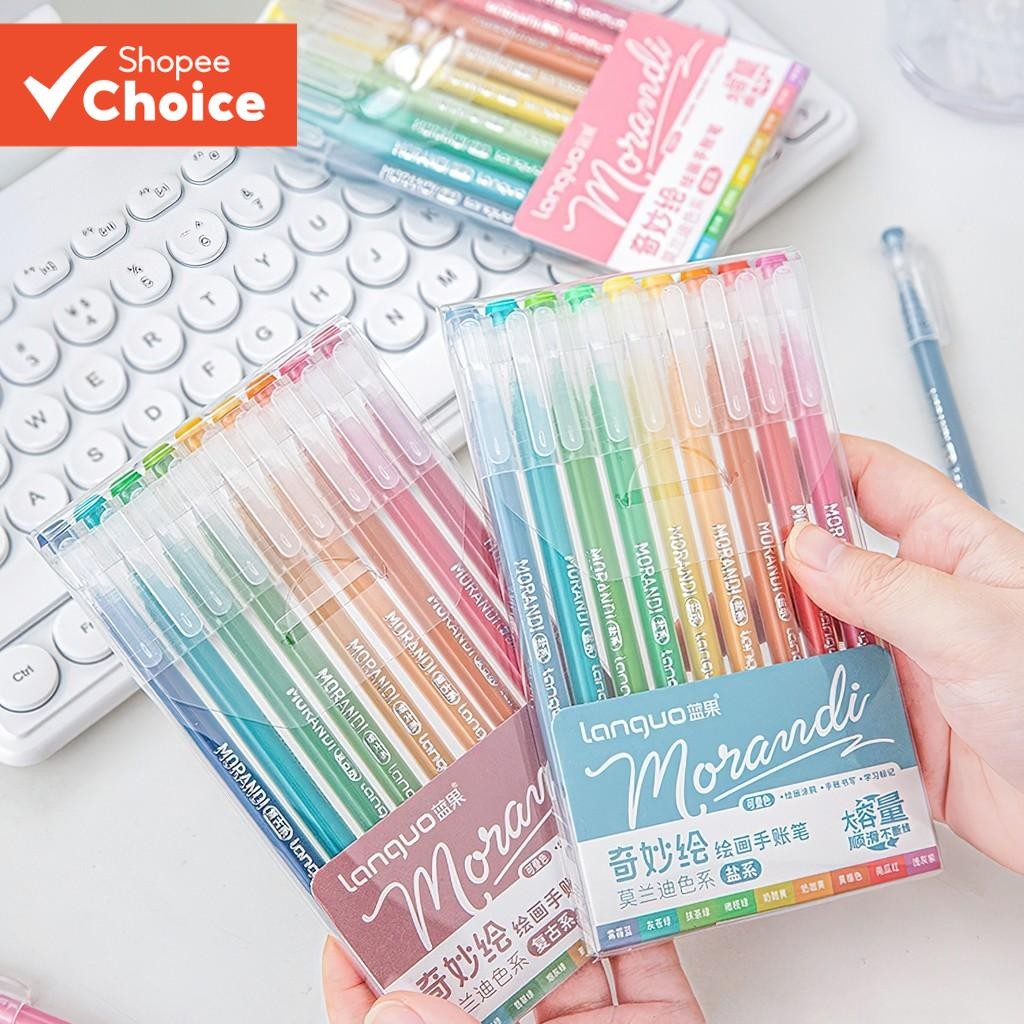 9PCS Morandi Gray Gel Pen Set – 0.5mm Multicolor Vintage Ballpoint Pens ...