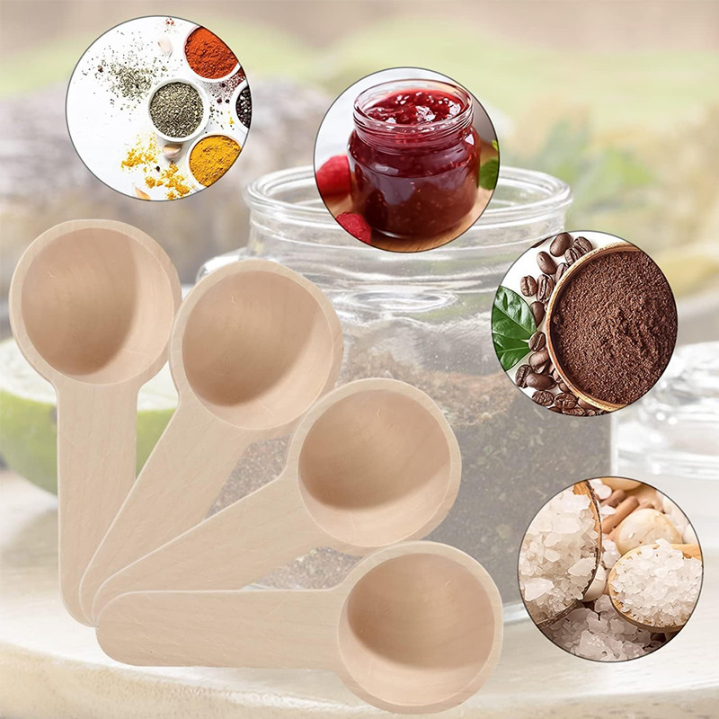 Mini Wooden Spoon Small Coffee Tea Spoons Honey Salt Spices Condiment ...