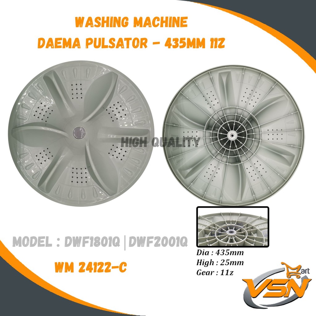 DAEMA Pulsator 435MM 11Z For DWF1801Q / DWF2001Q - Top Load Washer ...