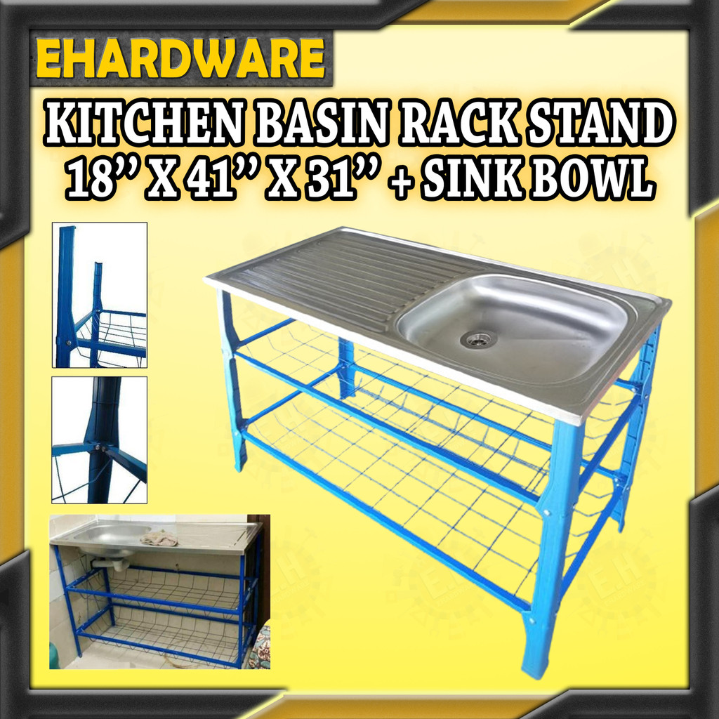 18" x 41" x 31" Kitchen Basin Rack Stand with T1060C Stainless Steel ...