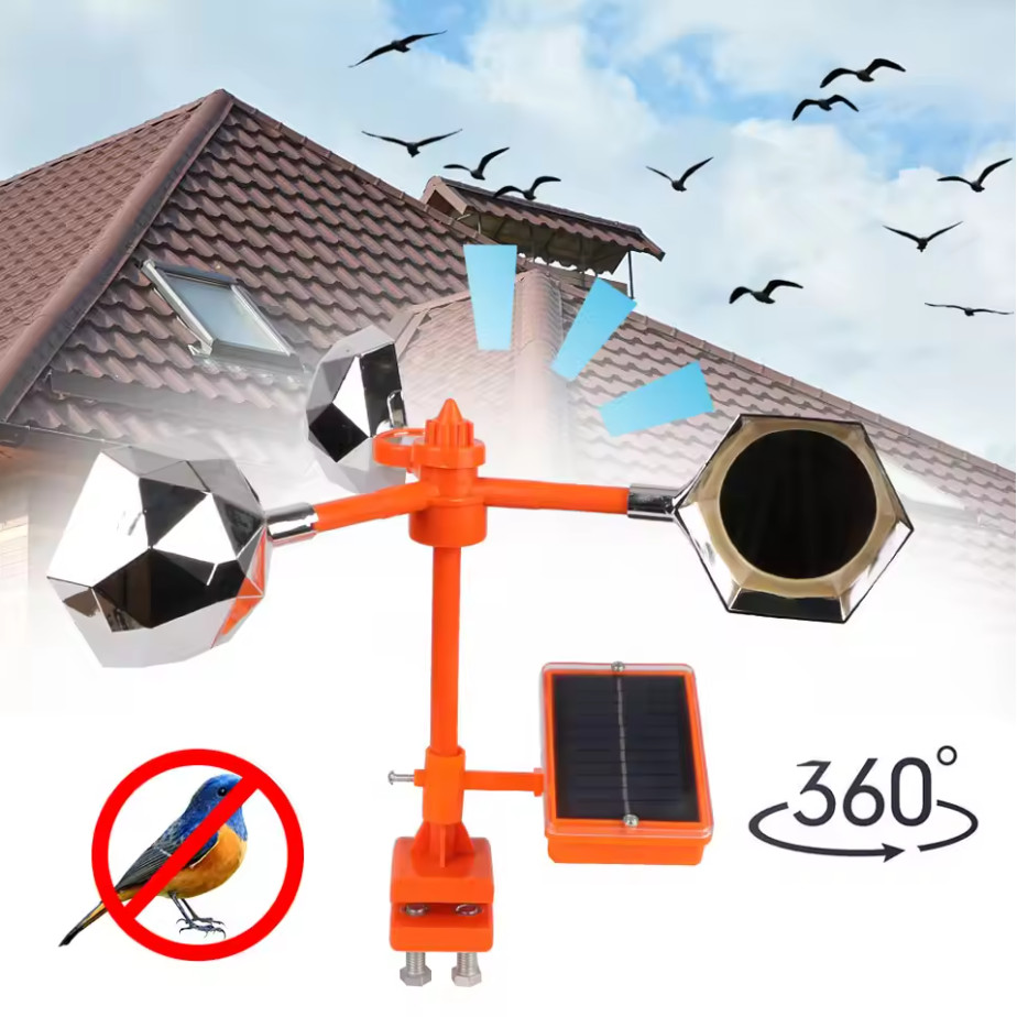 3 in1 Bird Repellent 360 Rotation Reflective Bird Repeller Solar ...