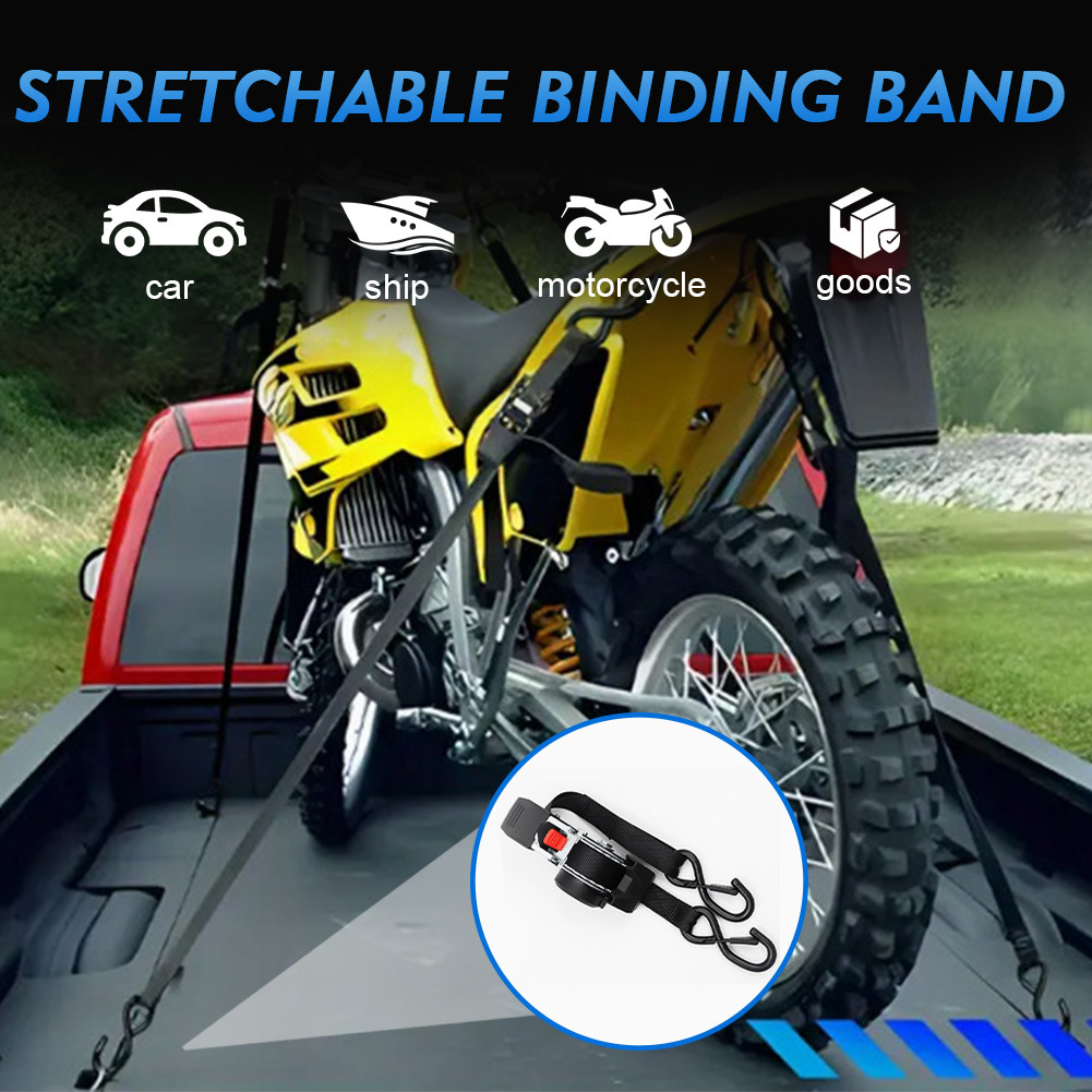 Retractable Ratchet Strap with Safety S Hooks Auto Self Retracting Tie ...