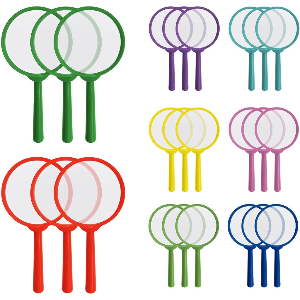 24Pcs Kids Magnifying Glasses Plastic Magnifier Colorful Hand Lens 5X ...