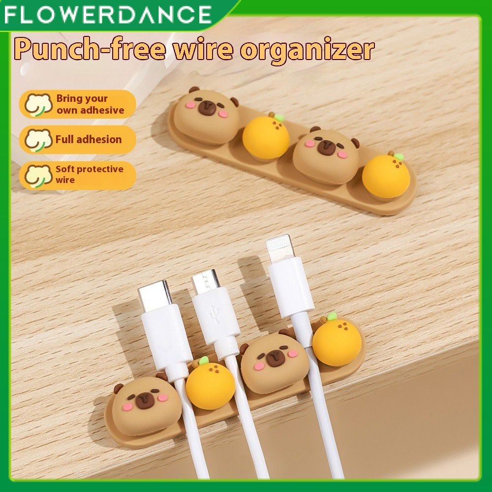 Desktop Cute Capybara Cable Organizers Holder Clip Desk Tidy Organiser ...