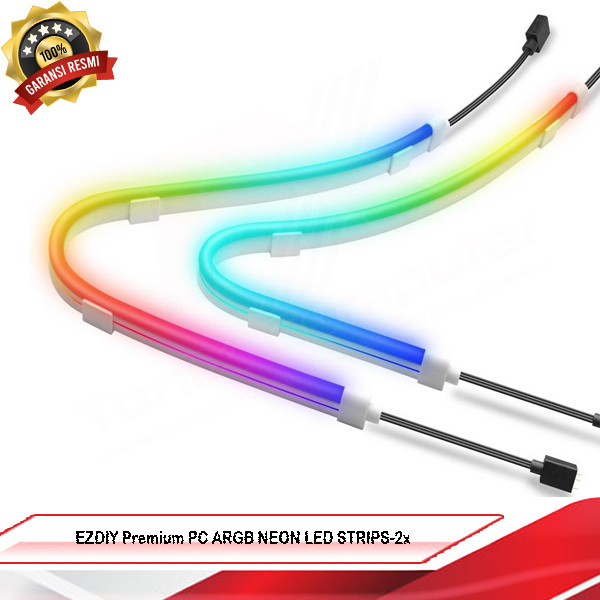 EZDIY Premium PC ARGB NEON LED STRIPS-2x 400mm and Mounting Clip ...