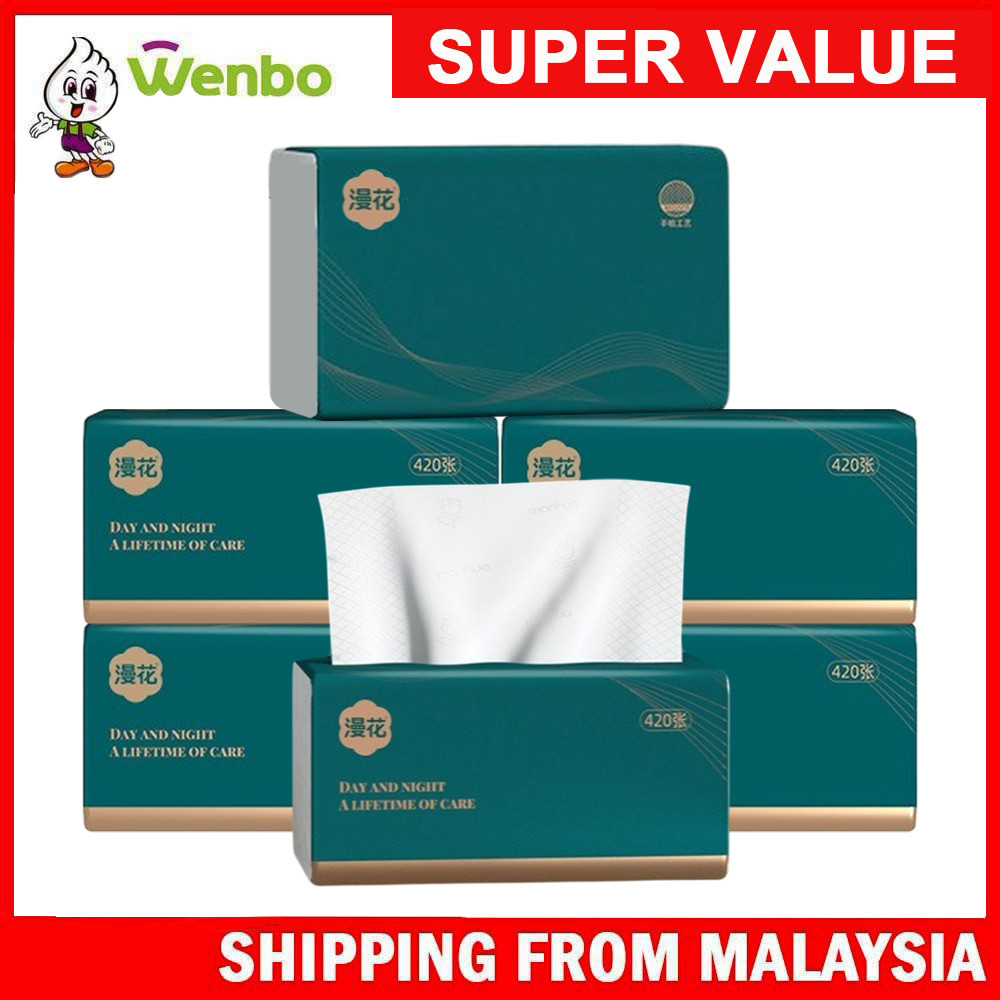 Wenbo 420pcs MH Green Day And Night Tissue Household Facial Tissue ...
