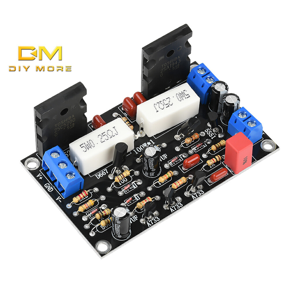 DIYMORE DC -10V-45V 2SC5200+2SA1943 mono high power amplifier board 100W HIFI audio amplifier ...