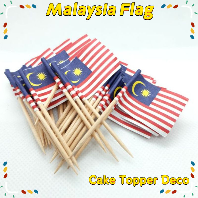 💕Local delivery💕 Malaysia Flag Merdeka Cake Topper Deco Glorious Stripe ...