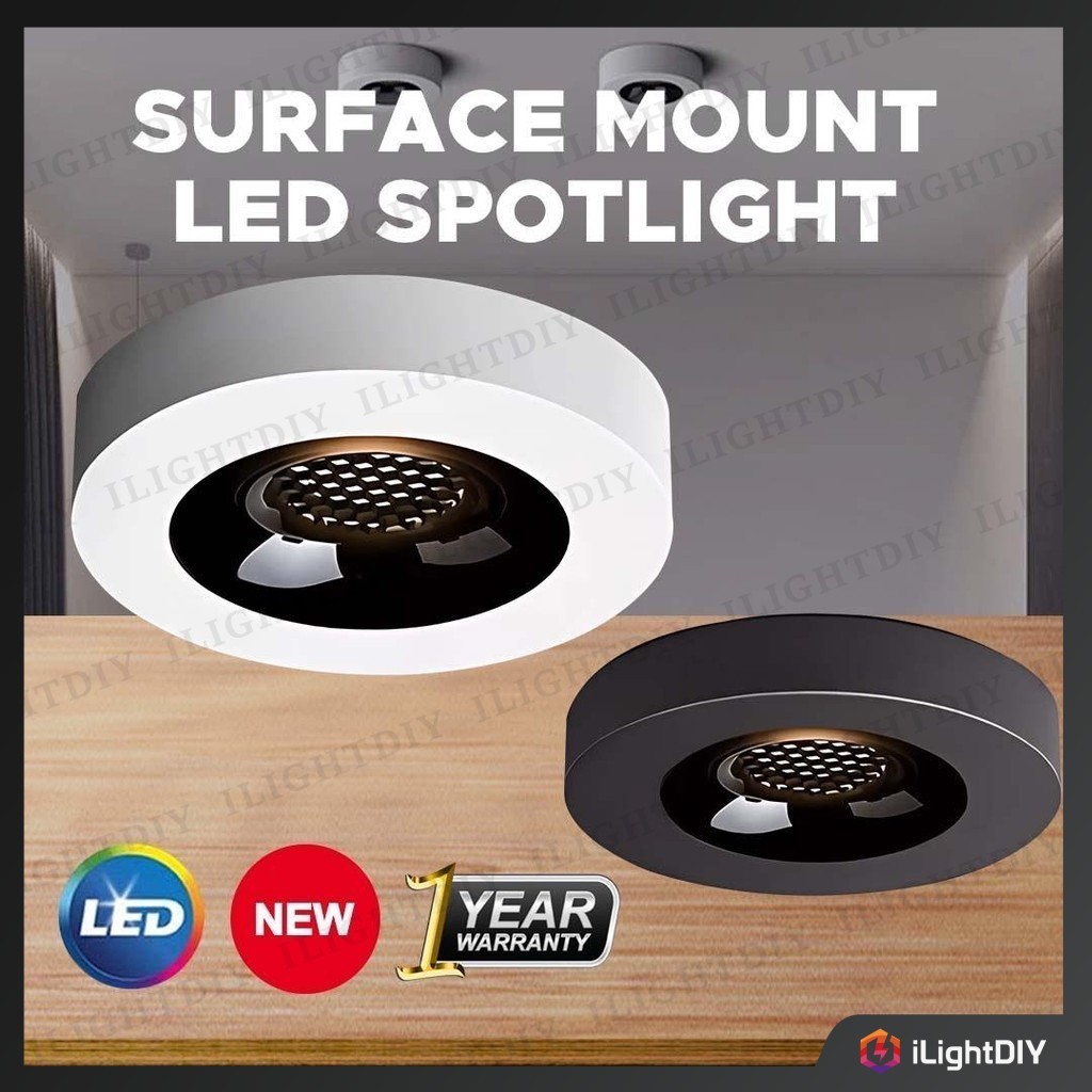 10W LED SPOTLIGHT 240V BLACK/WHITE SURFACE MOUNTED LED EYEBALL LIGHT ...