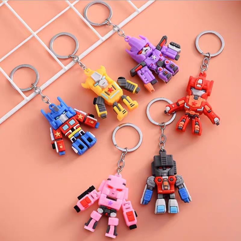 Autobots Robot Keychain Silicone Transformer Car Key Chain Kids Bag ...