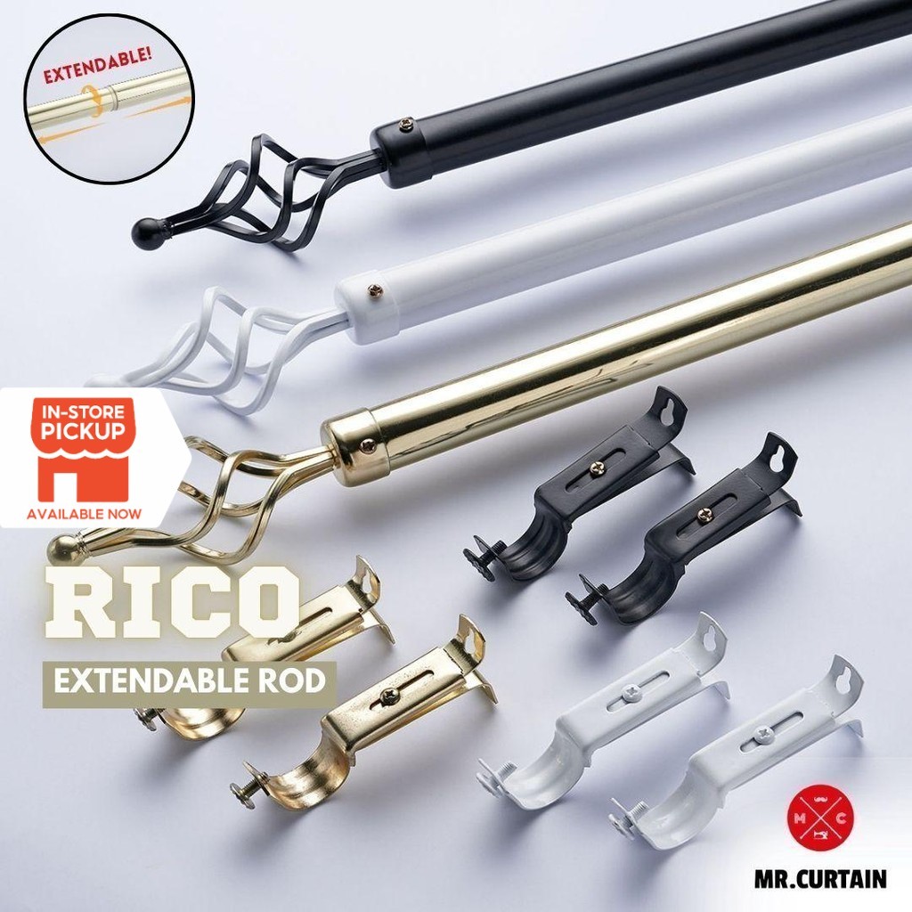 MR.CURTAIN RICO Adjustable Metal Rod Set / Rod Langsir Besi Extendable ...