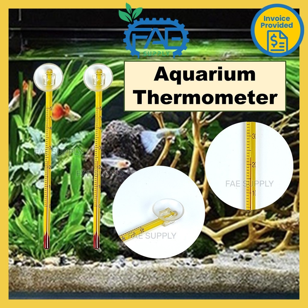 Fish Tank Glass Aquarium Thermometer With Suction Cup 鱼缸水族温度计 | Shopee ...