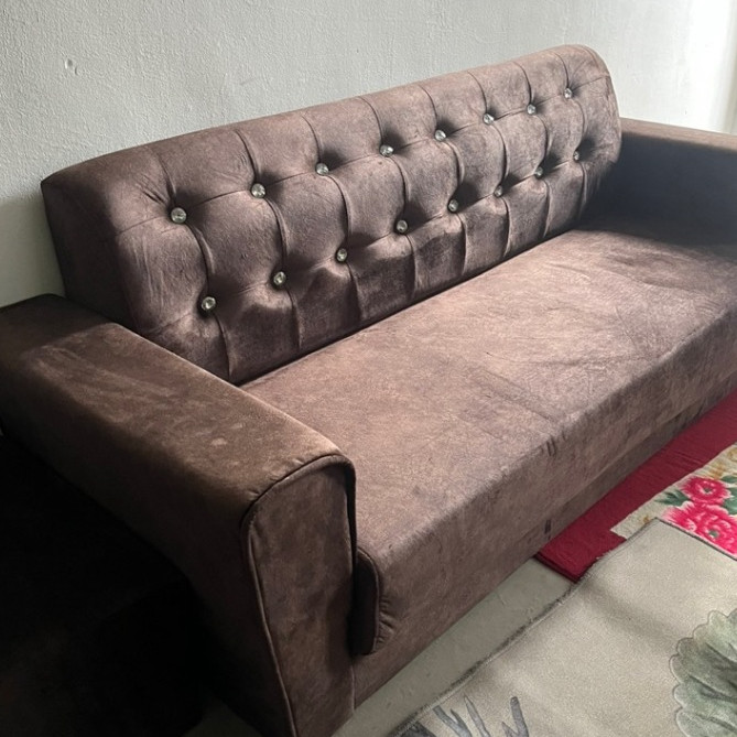 NS Special Promotion Velvet Brown Sofa 3 Seater Sofa Baldu | Shopee ...