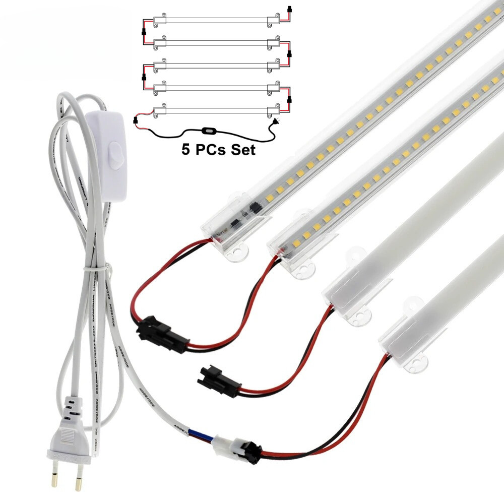 5Pcs LED Tube Light AC220V 40cm 72LEDs High Brightness Night Bar 2835 ...