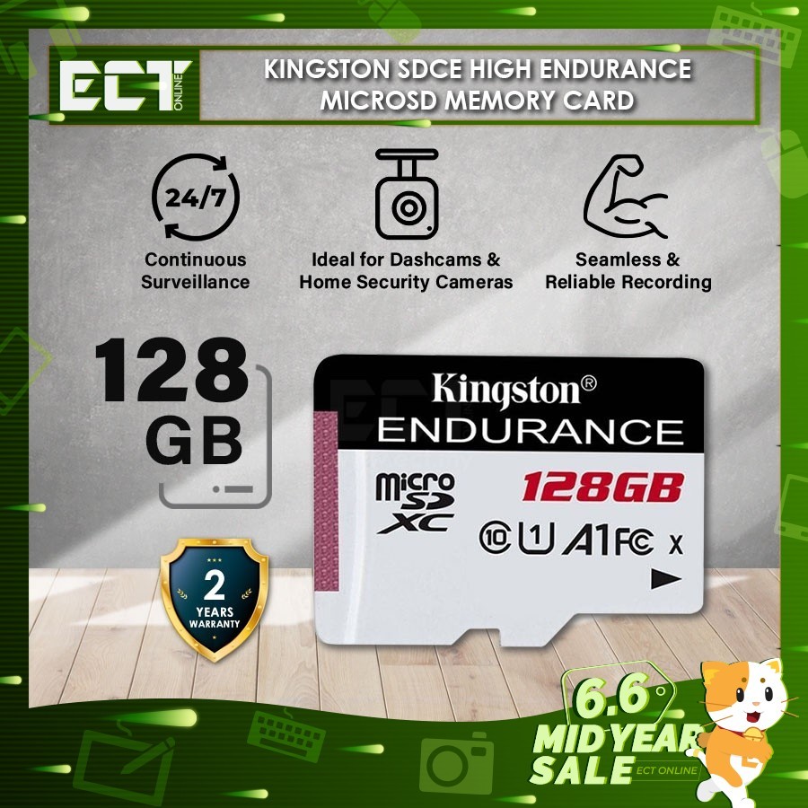 Kingston SDCE High Endurance microSD Memory Card 32GB / 64GB / 128GB (R : 95MB/s | W : 45MB/s ...