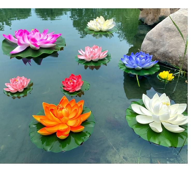 Hiasan Teratai Tiruan Bunga Palsu Daun Teratai Tangki Ikan Kolam ...