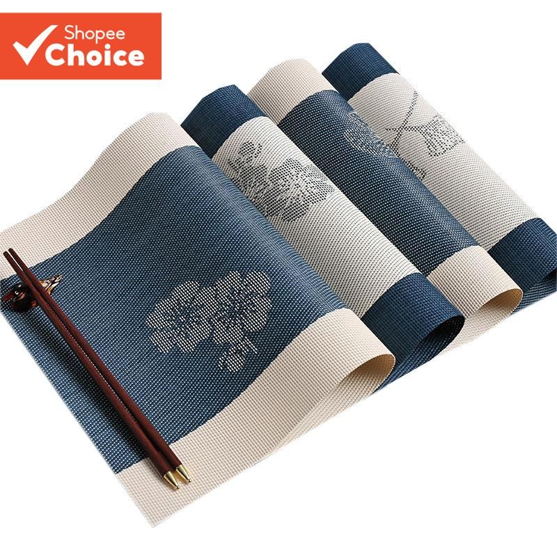 New Chinese Style Placemats Eco-friendly Washable Heat Insulation ...