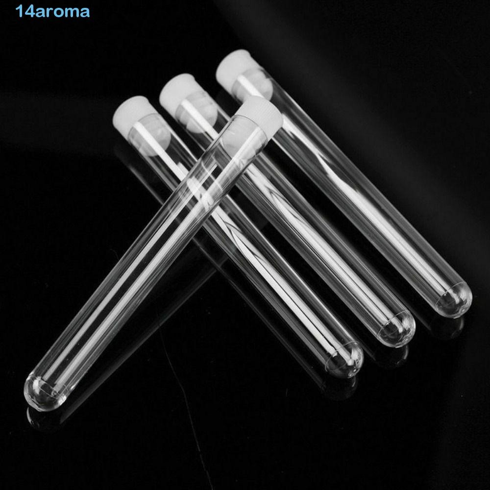 AROMA Plastic Test Tubes, With Screw Cap Round Bottom Laboratory Test ...