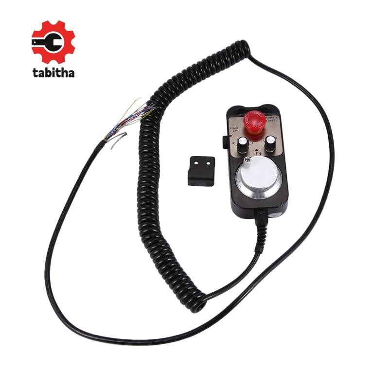 Universal Cnc 4 Mpg Pendant Hand Wheel 100 Pulse 5V & Emergency Stop ...
