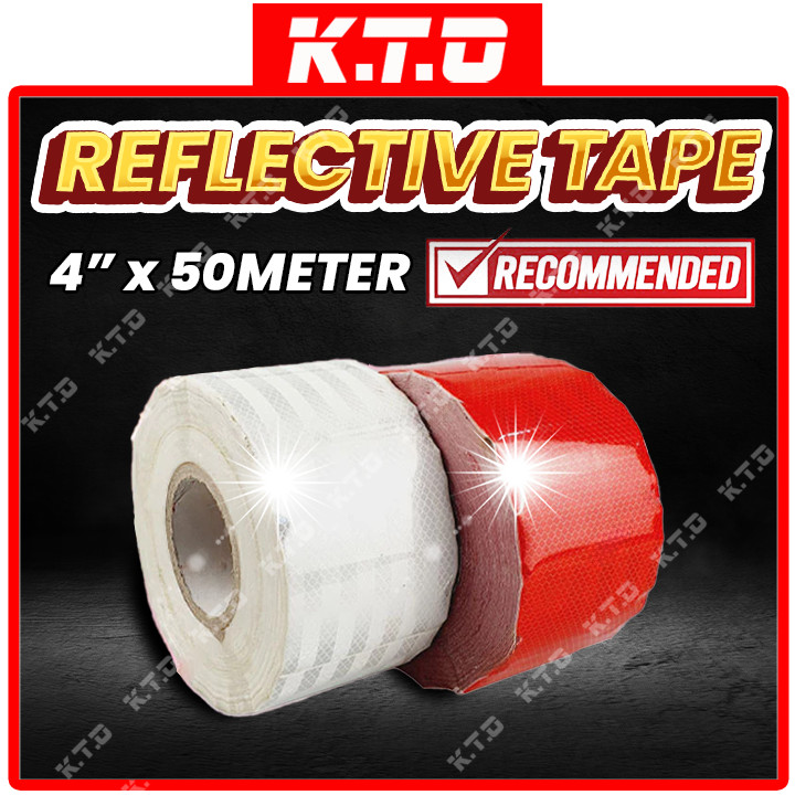 4 Inch x 50 Meter Safety Reflective Warning Tape Sticker HIP Sticker ...